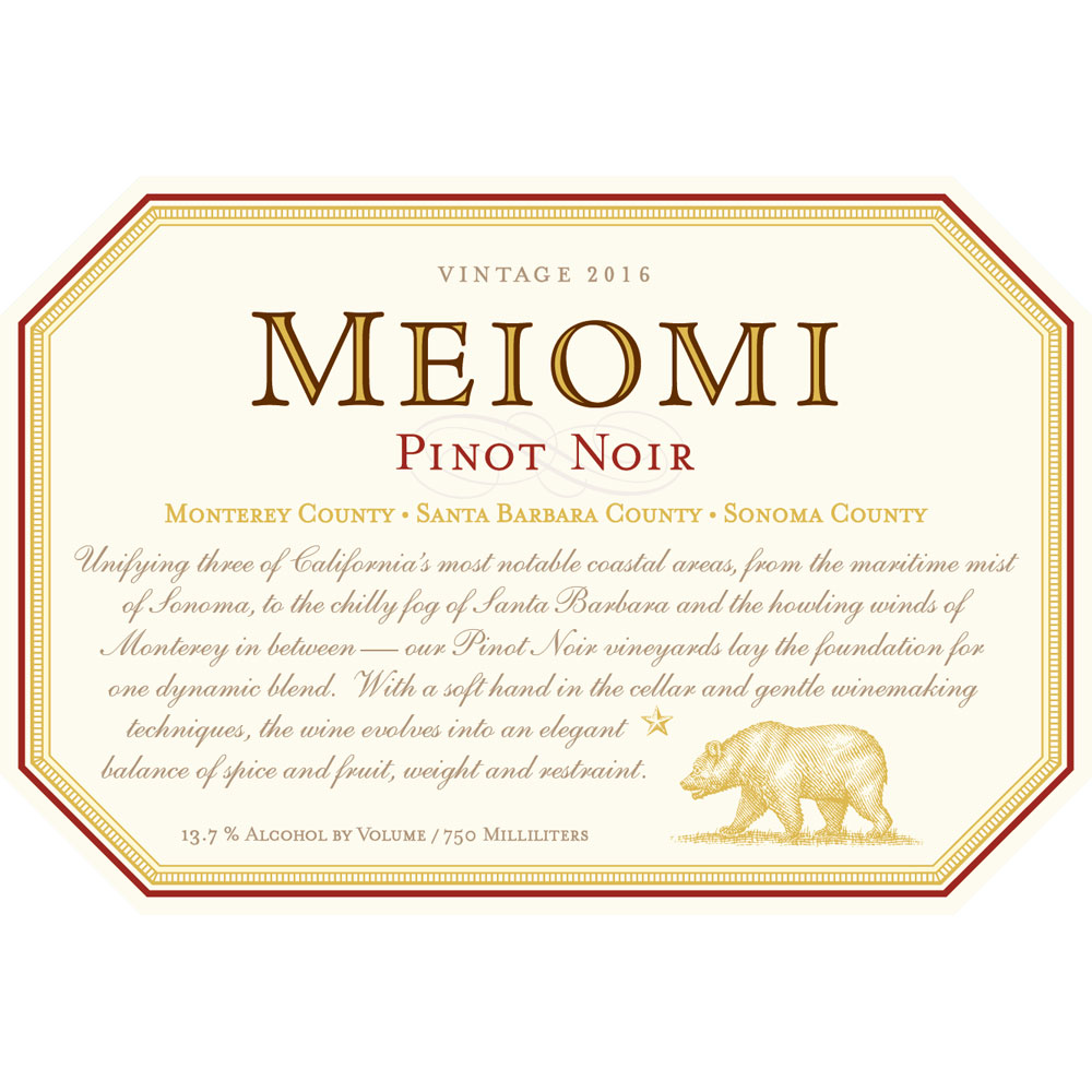 2016 Meiomi Pinot Noir Label - Bay Ridge Wine & Spirits